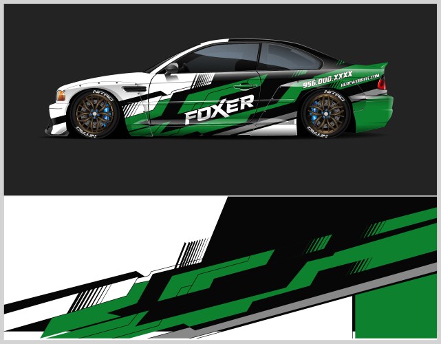 Racing car wrap design for custom Royalty Free Vector Image