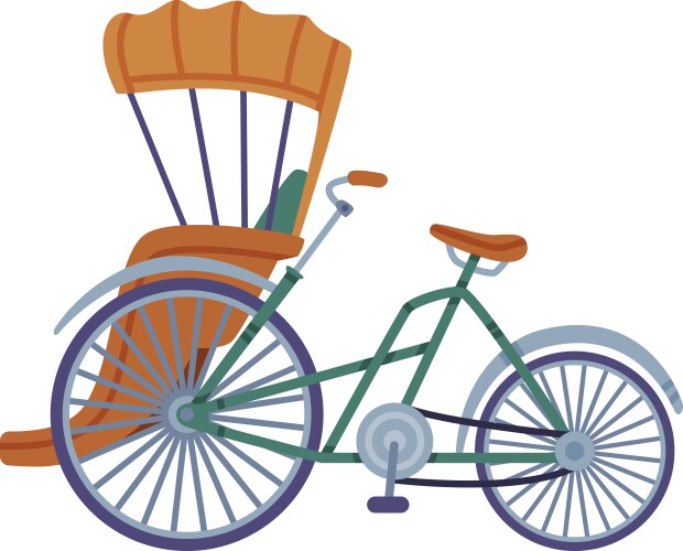 Classic cycle rickshaw Royalty Free Vector Image