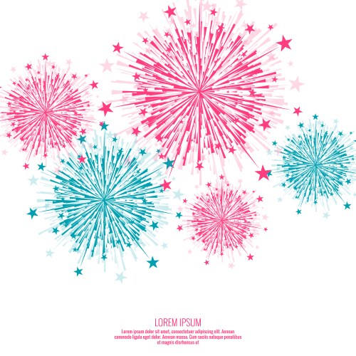 Cartoon fireworks set Royalty Free Vector Image