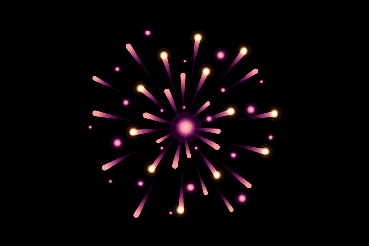 New year firework sticker set Royalty Free Vector Image