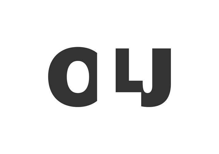 Al logo design initial letter a and l serif font Vector Image