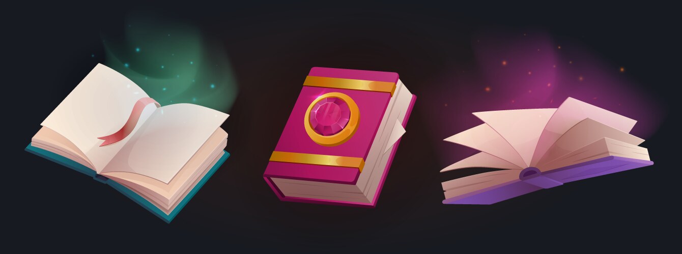 Crystal gem stones set magic precious colorful Vector Image