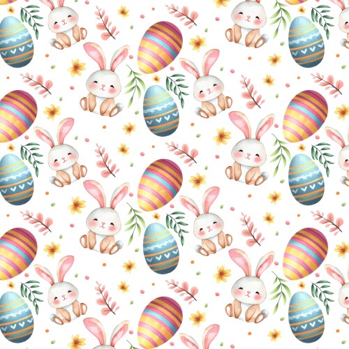 Watercolor hand drawn colorful easter pattern Vector Image
