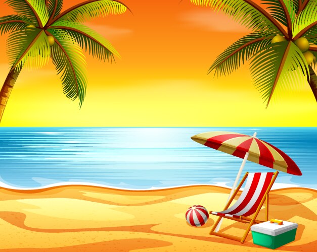Tropical beach background Royalty Free Vector Image