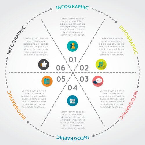Circular chart infographic pie Royalty Free Vector Image