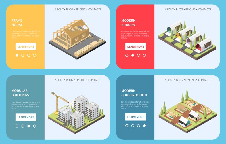 Modular house construction composition Royalty Free Vector