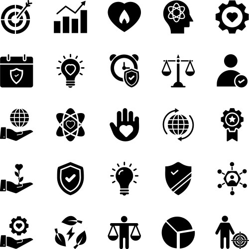 Black and white social media icons on transparent Vector Image