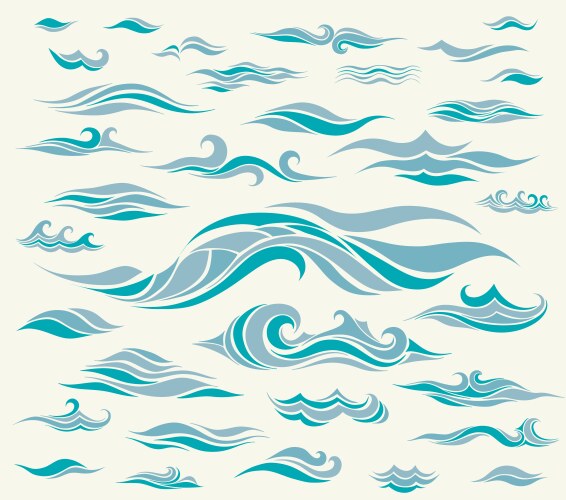 Sea and ocean waves Royalty Free Vector Image - VectorStock