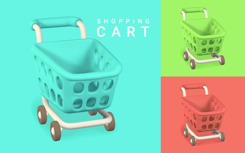 Blue shopping cart filled with large numbers Vector Image