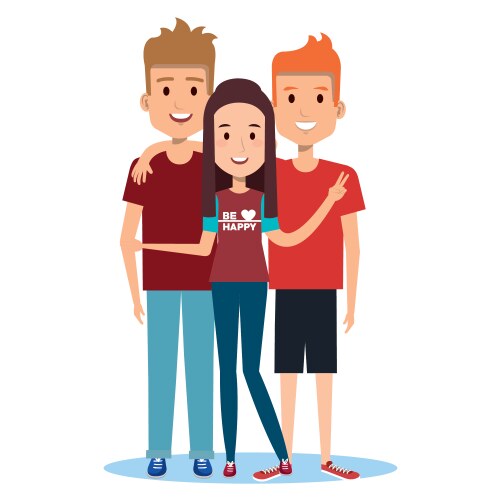 Three Hugging Friends Vector Images (over 160)