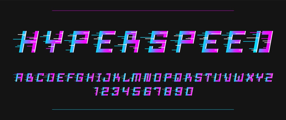 Minimal geometric cyberpunk font typeface Vector Image