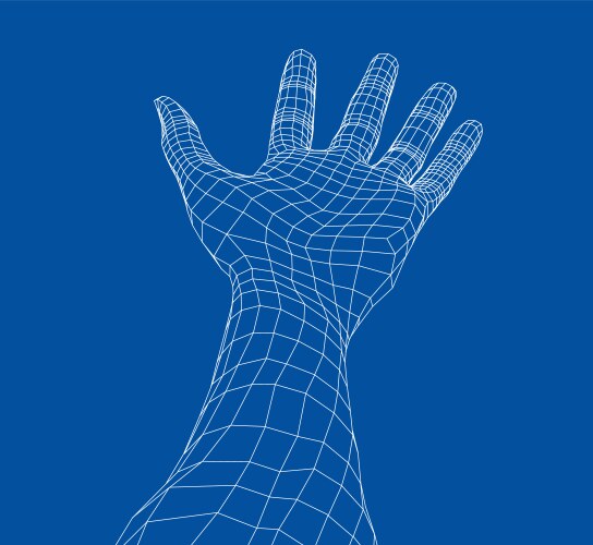 Open hand palm on a black background Royalty Free Vector