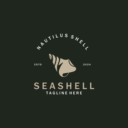 Seashell logo ocean animals premium quality Vector Image