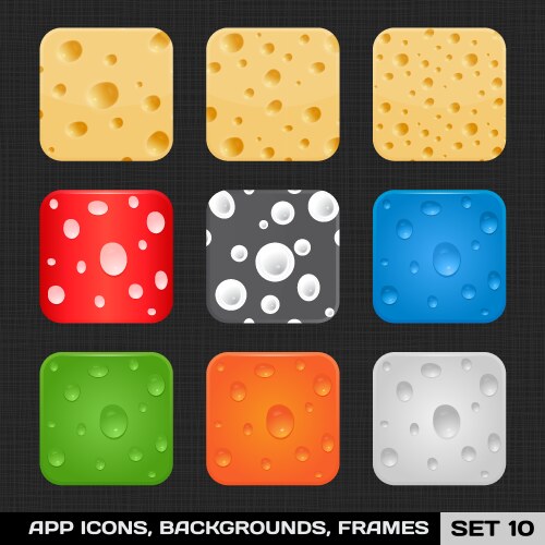 Set of colorful app icon frames templates buttons Vector Image