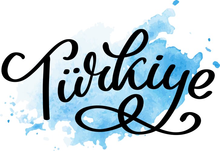 Text in the turkish turkey lettering handwritten Vector Image