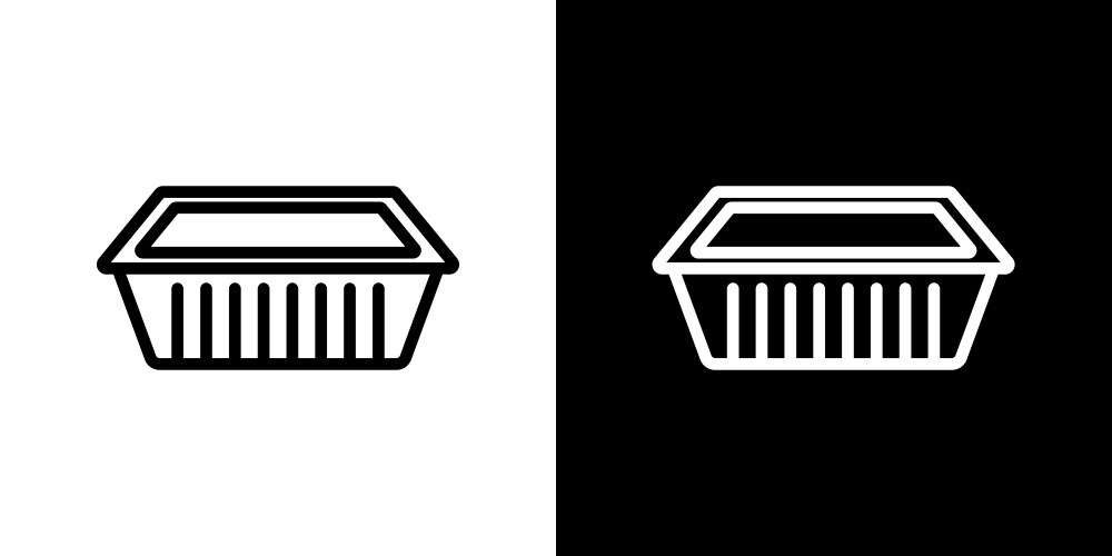 Aluminum foil food container icon set Royalty Free Vector