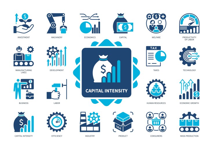 Human capital solid icon set Royalty Free Vector Image