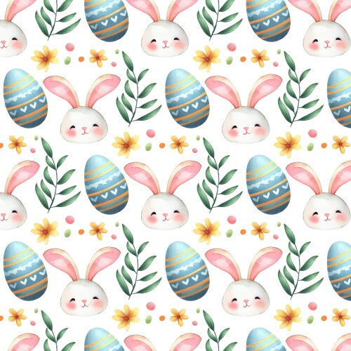 Watercolor hand drawn colorful easter pattern Vector Image