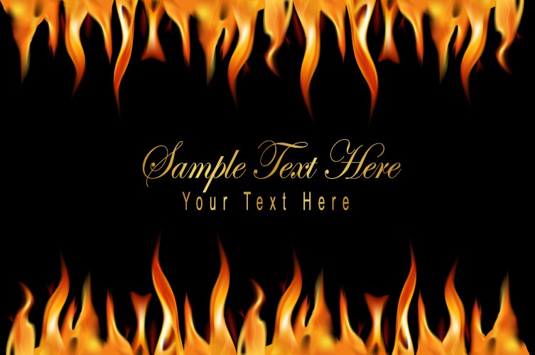 Set flame and fire in vintage style hand drawn Vector Image