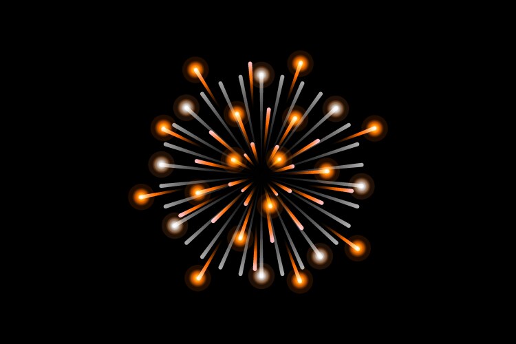 New year firework sticker set Royalty Free Vector Image