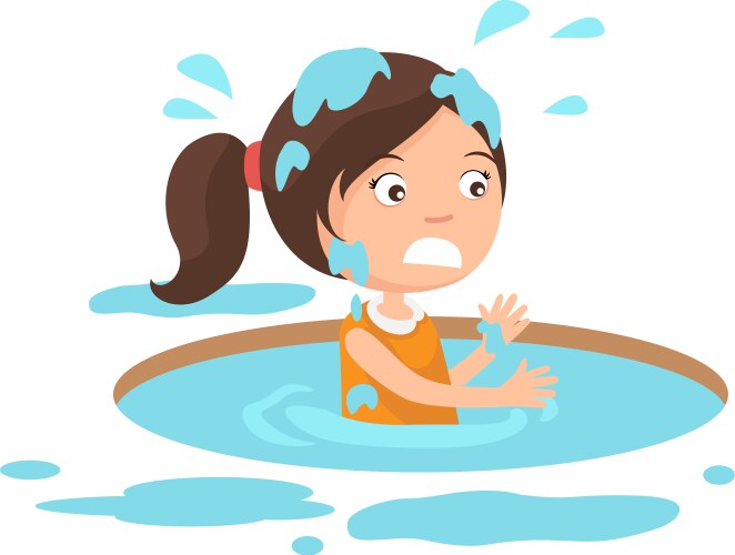 Person drowning in waterwatch your step Royalty Free Vector