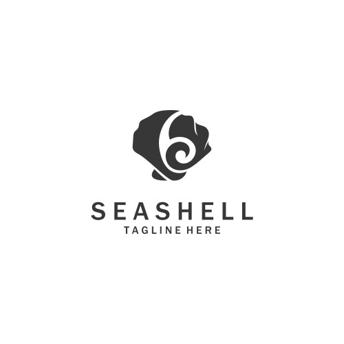 Seashell logo ocean animals premium quality Vector Image