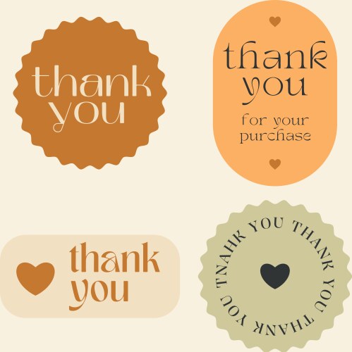 Thank you sticker template business Royalty Free Vector