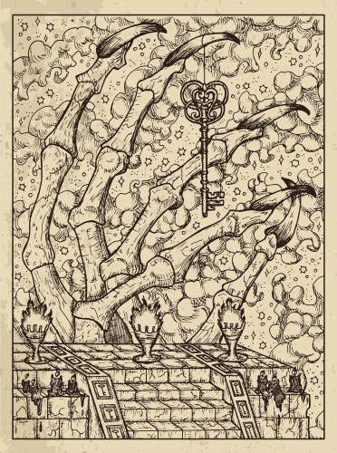 Stork mystic concept for lenormand oracle tarot Vector Image