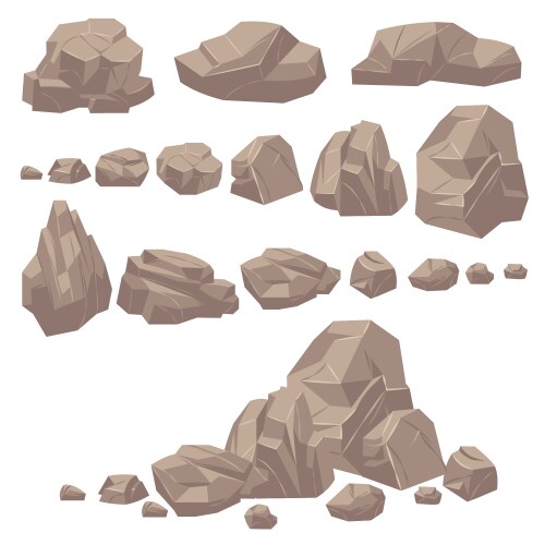 Rock stone set Royalty Free Vector Image - VectorStock