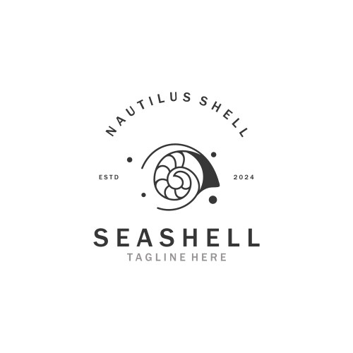 Seashell logo ocean animals premium quality Vector Image
