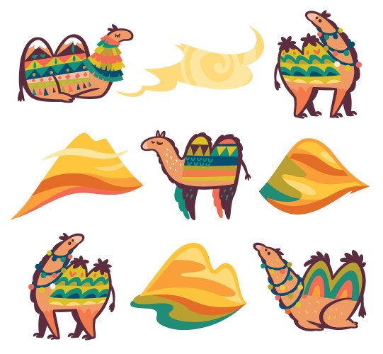 Set of desert animals Royalty Free Vector Image