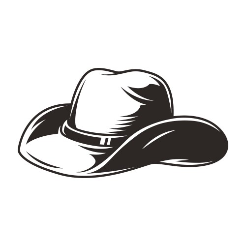 Cowboy stetson hat black silhouette Royalty Free Vector