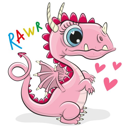 Cute dragon with sun glasses Royalty Free Vector Image