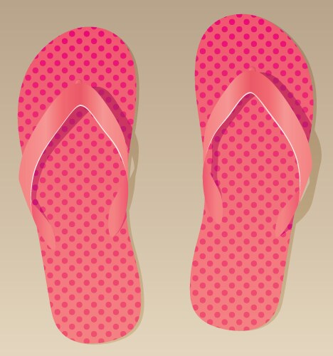Cartoon pink beach slippers Royalty Free Vector Image