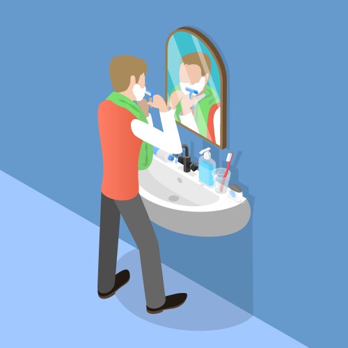 Isometric of double sink vanity unit Royalty Free Vector