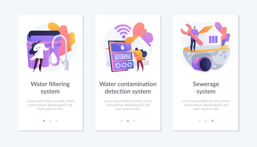 Controlling pollution app interface template Vector Image