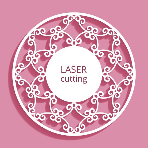 Round lace doily cutout paper pattern Royalty Free Vector