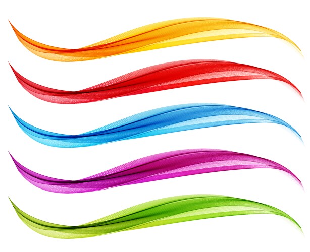 Set of color wave Royalty Free Vector Image - VectorStock