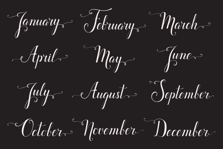 Month Name Vector Images (over 1,300)