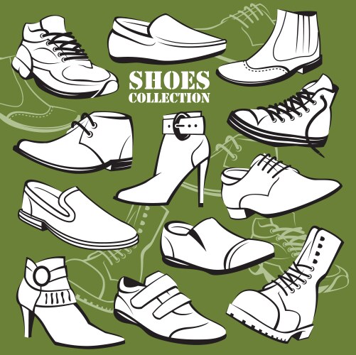 Set of shoes Royalty Free Vector Image - VectorStock