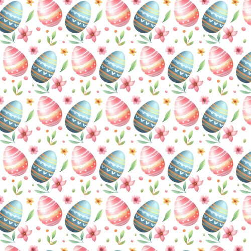 Watercolor hand drawn colorful easter pattern Vector Image