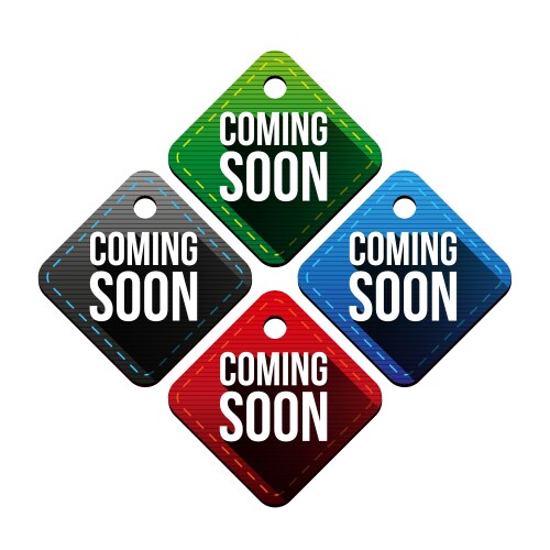 Coming soon label red bubble Royalty Free Vector Image
