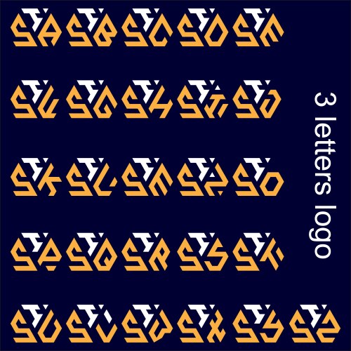 Creative-3-letter-logo-designncuncwncxncy Vector Image