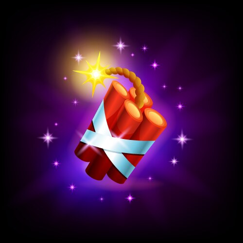 Bombs and dynamite with detonator fuse Royalty Free Vector