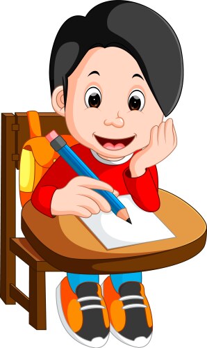Cartoon Kid Writing Vector Images (over 23,000)