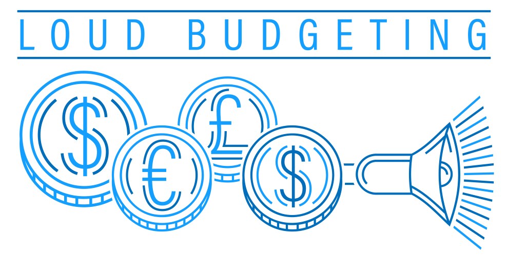 Loud budgeting outline banner poster alternative Vector Image