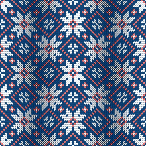 Norwegian seamless knitting pattern fair isle Vector Image