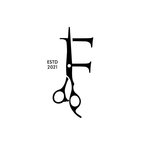 Elegant initial y scissors Royalty Free Vector Image