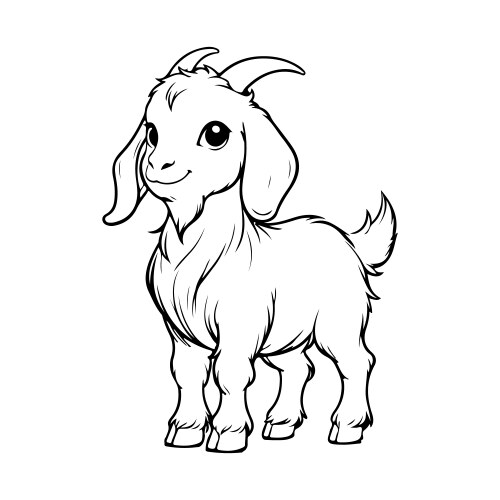 Goat line art Royalty Free Vector Image - VectorStock