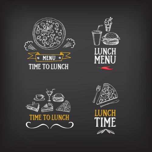 Lunch menu restaurant design Royalty Free Vector Image